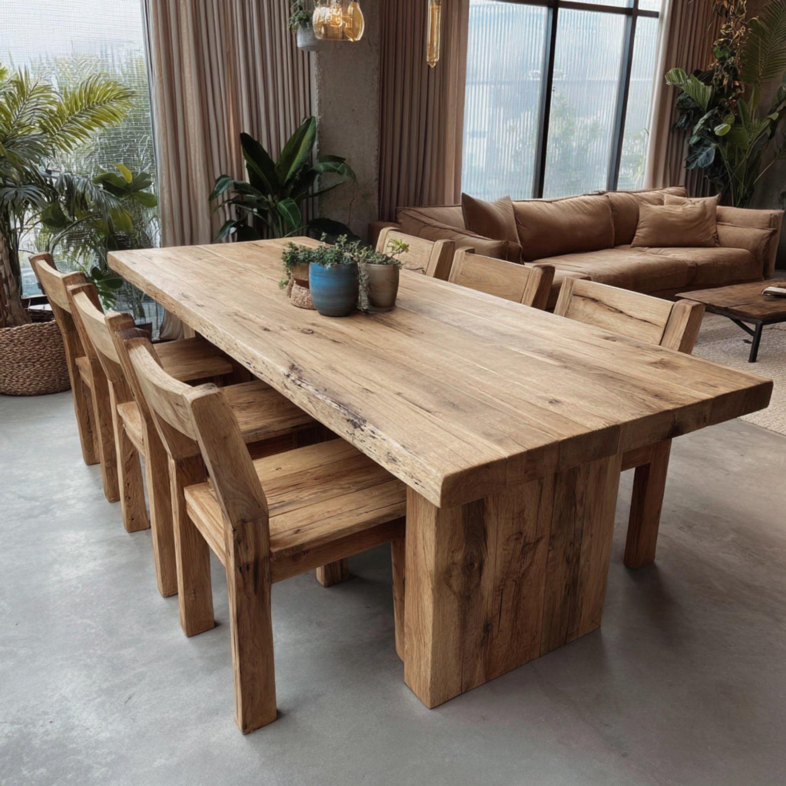 Handmade Live Edge Walnut Dining Table, Solid Wood Farmhouse Table - Etsy