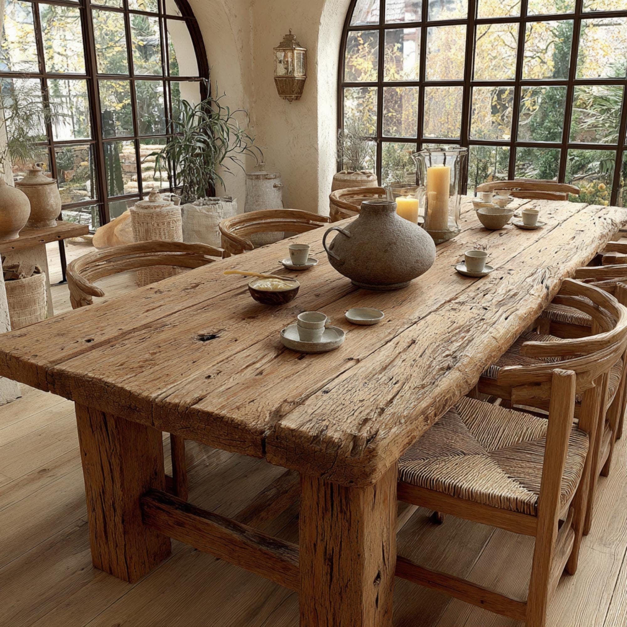 Rustic Wooden Table, Solid Wooden Table, Live Edge Wooden Table ...