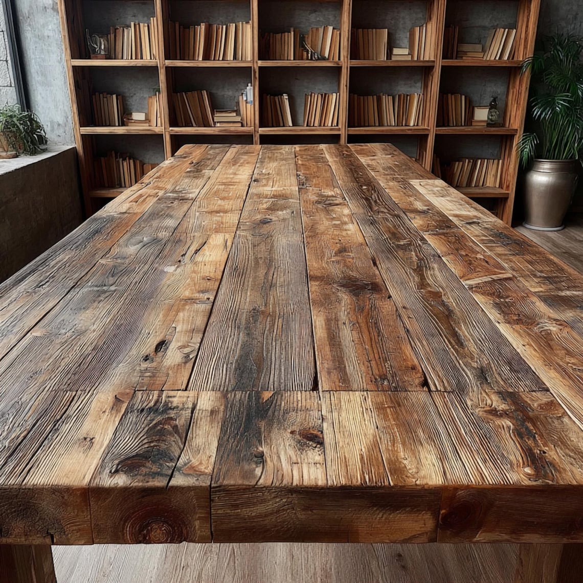 Wooden Live Edge Farmhouse Dining Table, Handmade Solid Walnut Table ...