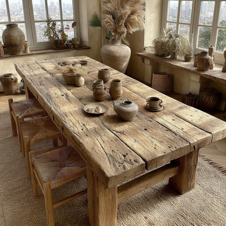Rustic Wooden Table, Solid Wooden Table, Live Edge Wooden Table ...