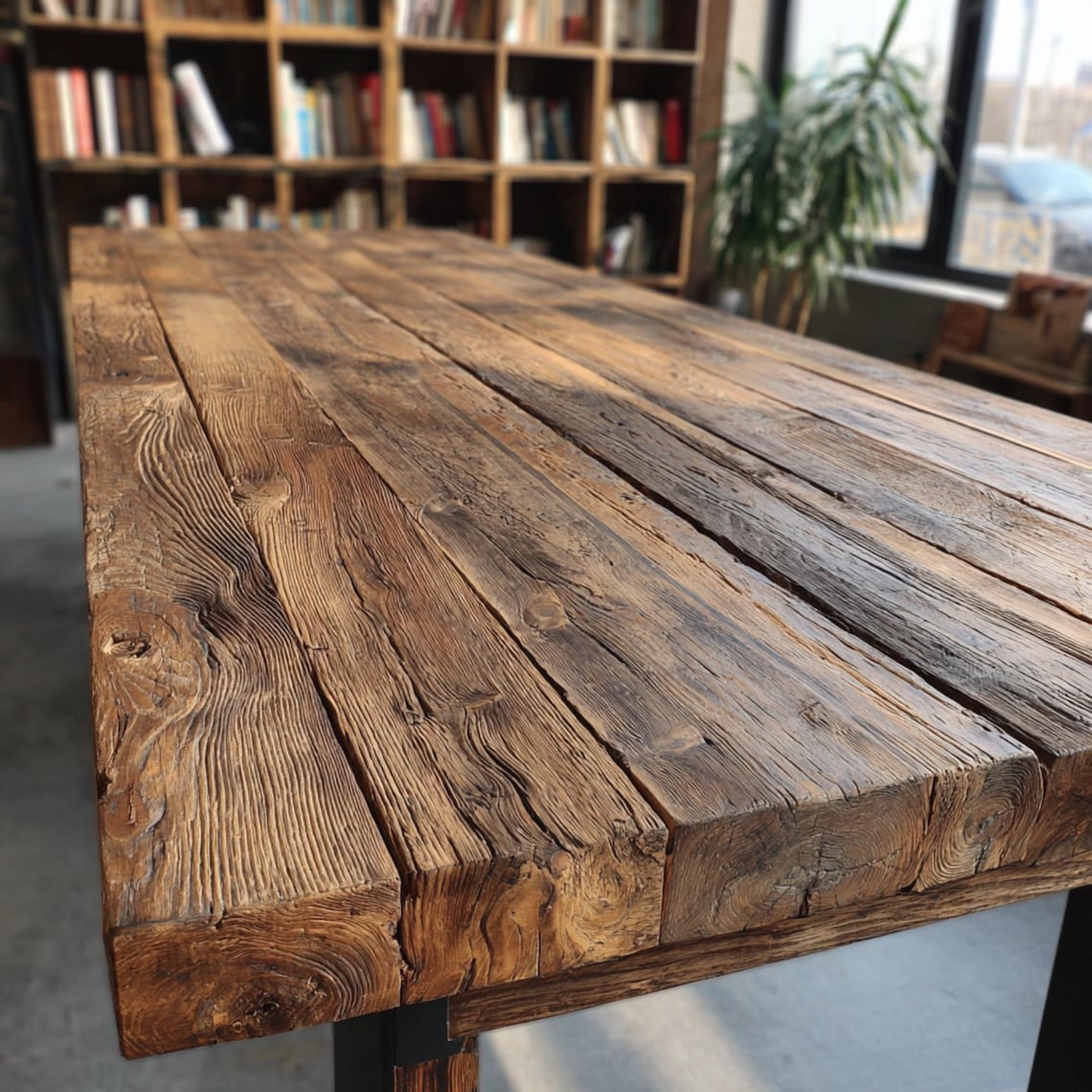 Wooden Live Edge Farmhouse Dining Table, Handmade Solid Walnut Table ...