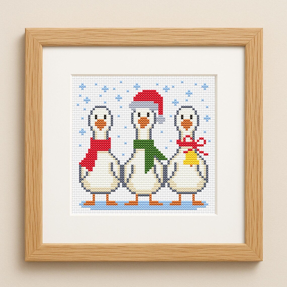 Christmas Geese Cross Stitch Pattern: Holiday Birds Embroidery (PDF) - Etsy