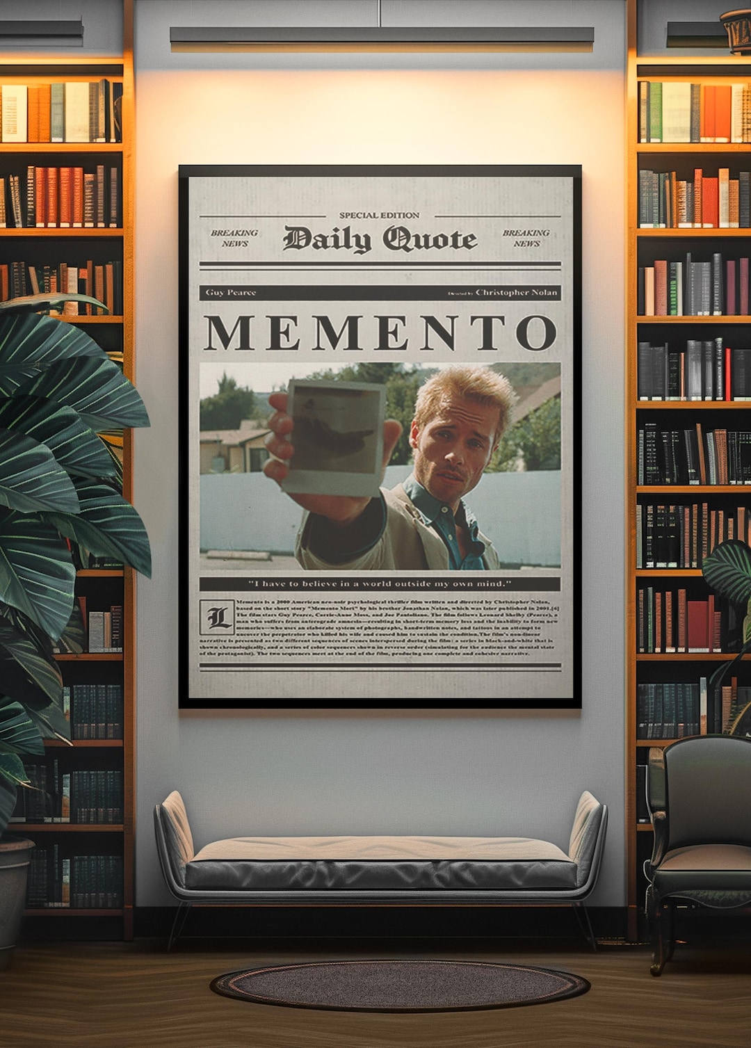 Memento - Christopher Nolan - Guy Pearce - Movie Poster - Digital ...
