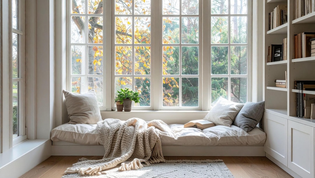 Minimalist Home Virtual Backgrounds: Room With Garden View, Couch ...