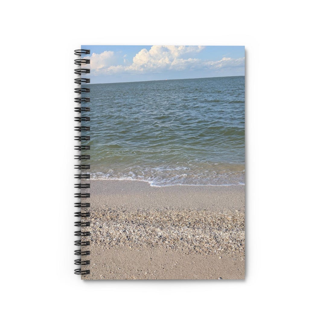 Coastal Breeze Spiral Notebook, Ocean Wave Journal, Beach-themed ...