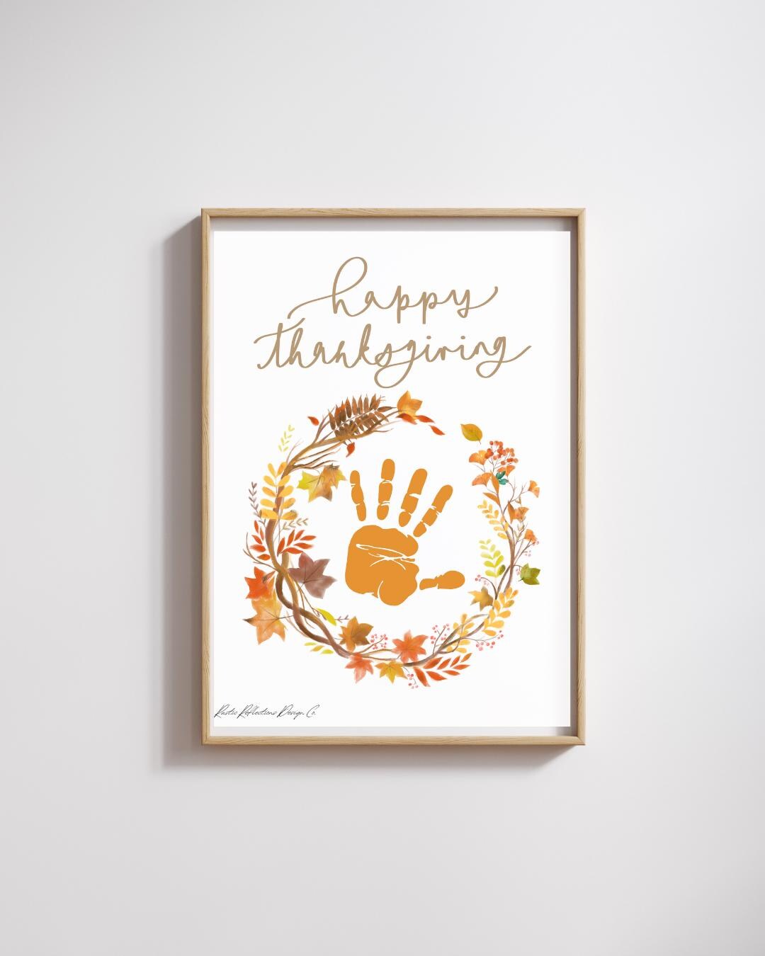 Thanksgiving Wreath Handprint Craft - Etsy