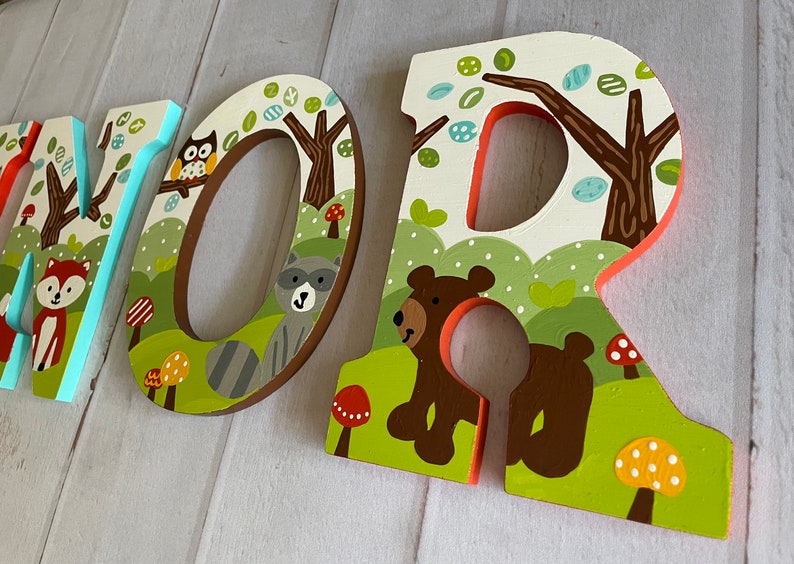 Custom Painted Woodland Forest Themed Letters - Etsy