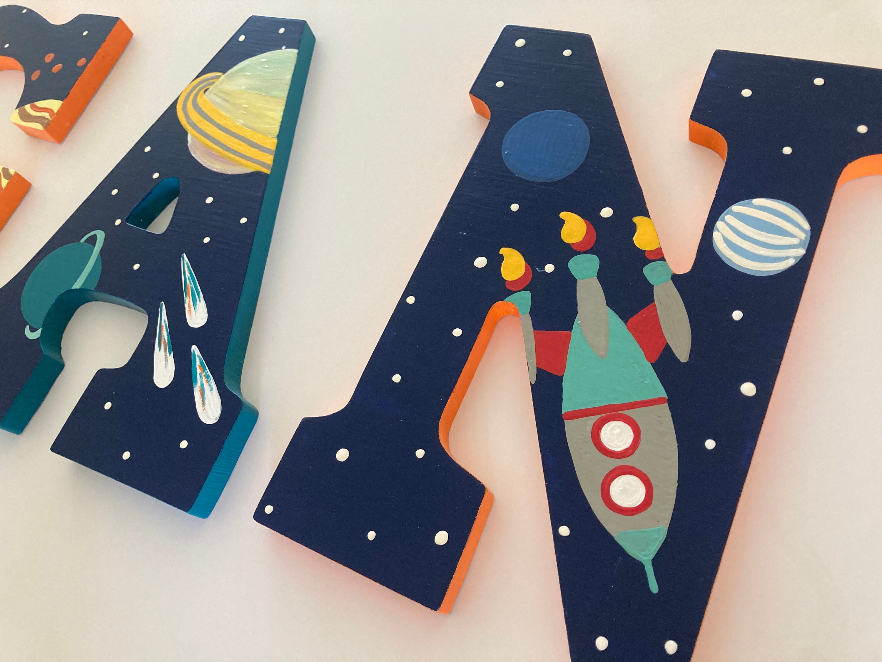 Custom Painted Childrens Letters Solar System price per - Etsy