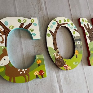 Custom Painted Woodland Forest Themed Letters - Etsy