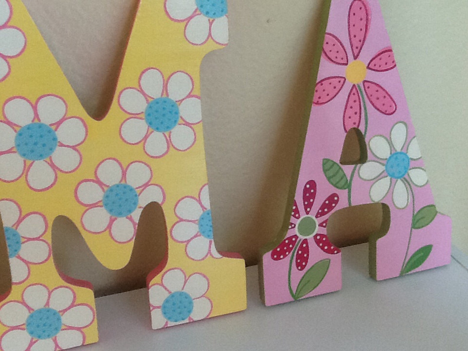 Custom Painted Girl's Wall Letters - Daisy Garden - Etsy