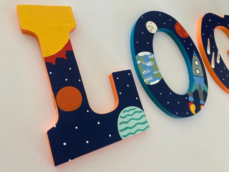 Custom Painted Childrens Letters Solar System price per - Etsy