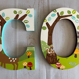 Custom Painted Woodland Forest Themed Letters - Etsy