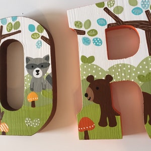 Custom Painted Woodland Forest Themed Letters | Etsy