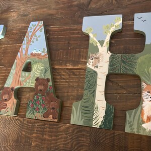 Custom Painted Woodland Forest Themed Hanging Letters - Etsy