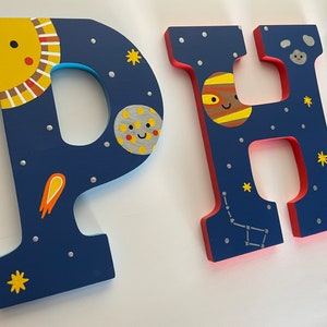 Custom Painted Boy’s Wall Letters - Outer Space / Planets / Solar ...