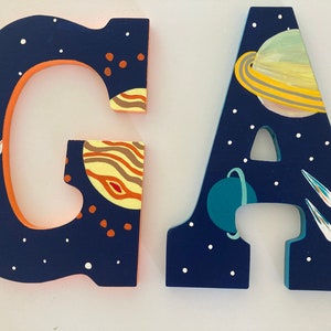 Custom Painted Children’s Letters - Solar System (price per Letter) - Etsy
