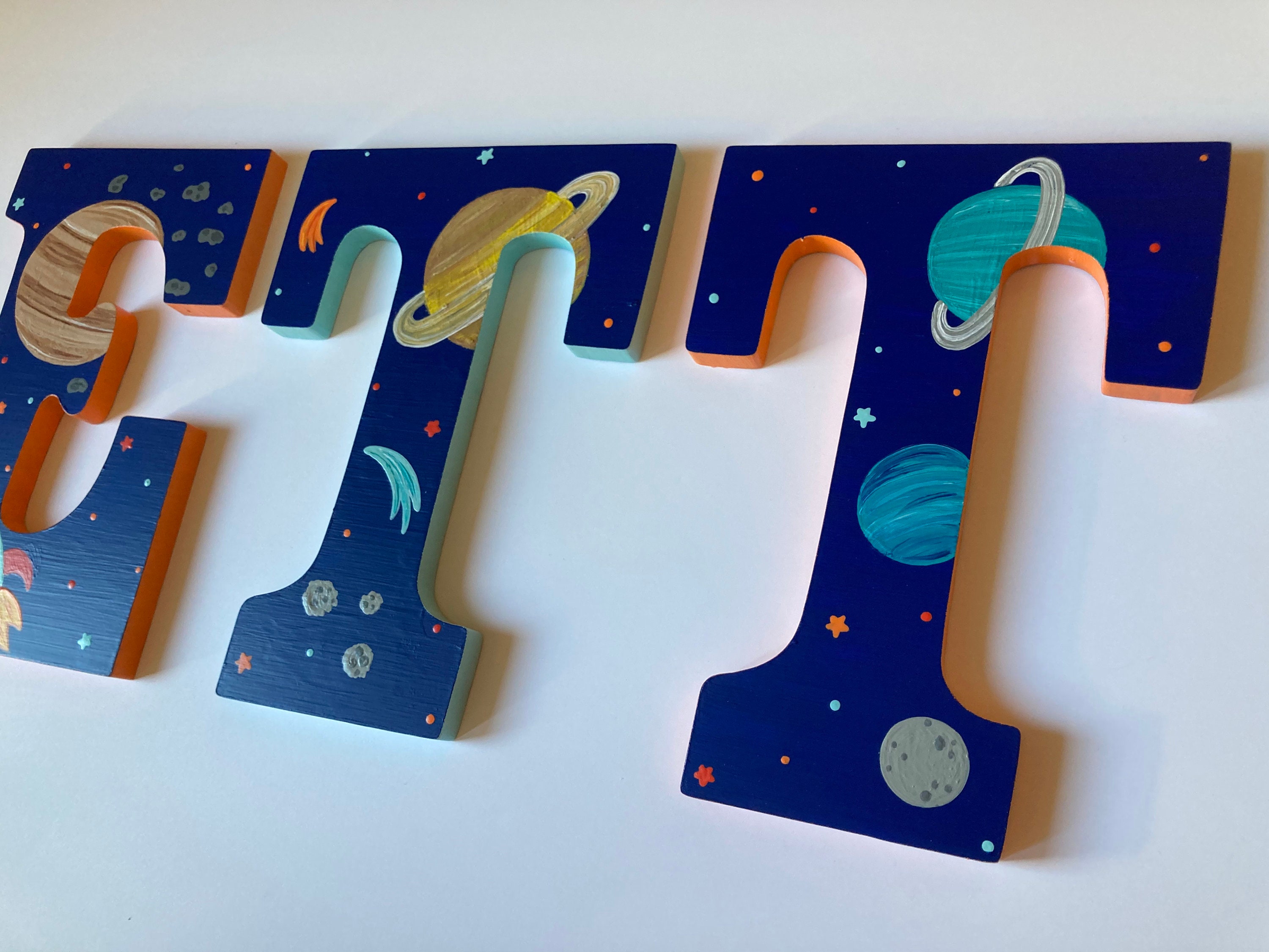 Custom Painted Childrens Letters Solar System / Space - Etsy