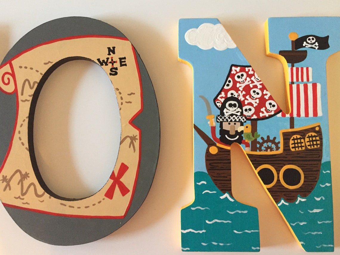 Custom Painted Pirate Themed Letters - Etsy