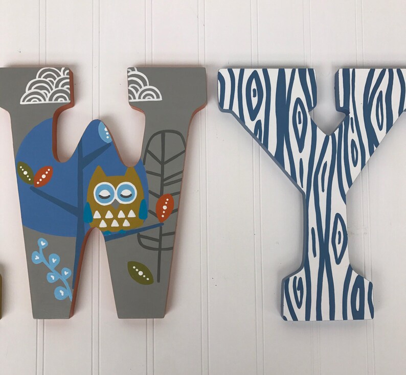 Custom Painted Children's Wall Letters Woodland / Forest | Etsy