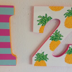 Custom Painted Girl's Letters- Flamingos / Pineapples - Etsy