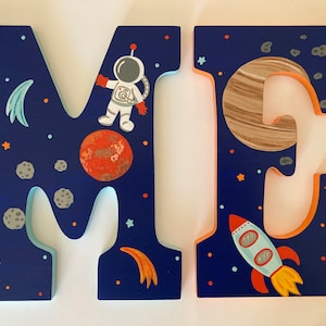 Custom Painted Children’s Letters - Solar System / Space - Etsy