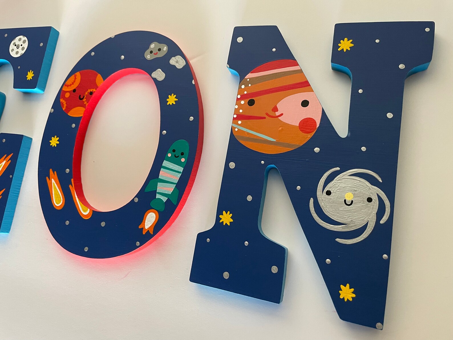 Custom Painted Boys Wall Letters Outer Space / Planets / - Etsy