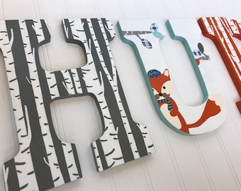 Custom Painted Children's Wall Letters Woodland / Forest Themed - Etsy