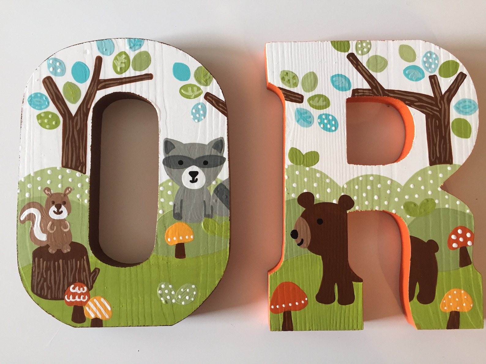 Custom Painted Woodland Forest Themed Letters | Etsy