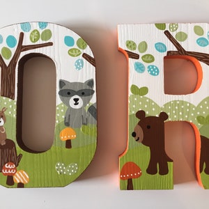 Custom Painted Woodland Forest Themed Letters | Etsy