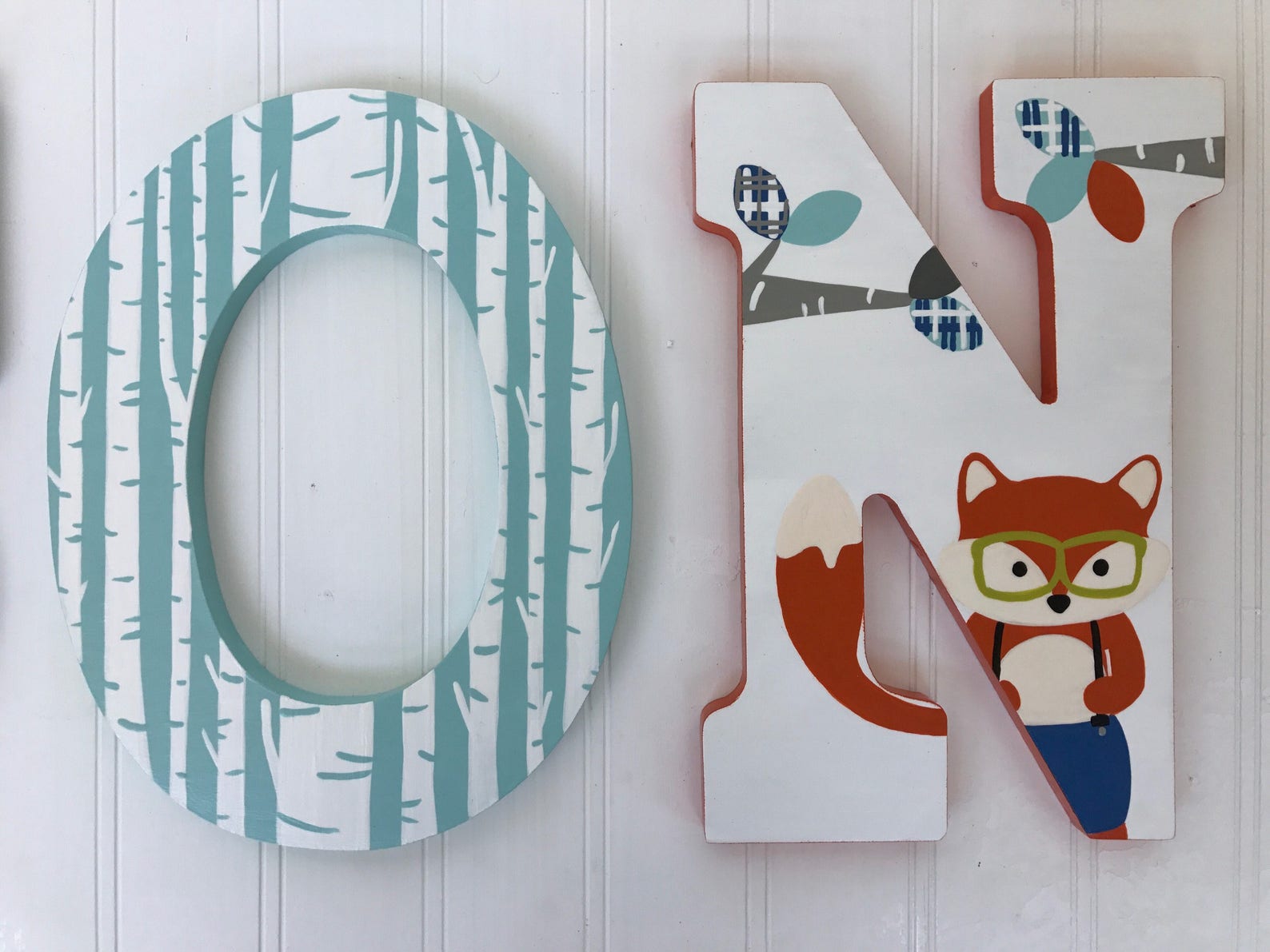 Custom Painted Woodland Letters Forest Creatures | Etsy