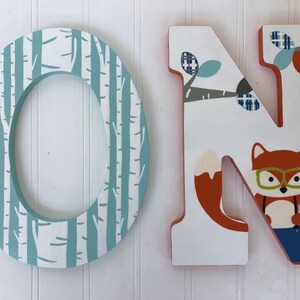Custom Painted Woodland Letters - Forest Creatures - Etsy