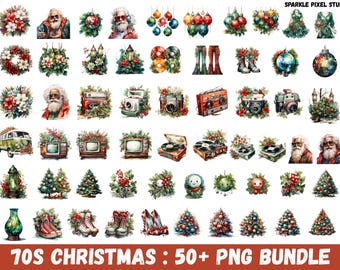 Vintage Christmas PNG Bundle | 20 Retro Holiday Designs - Etsy