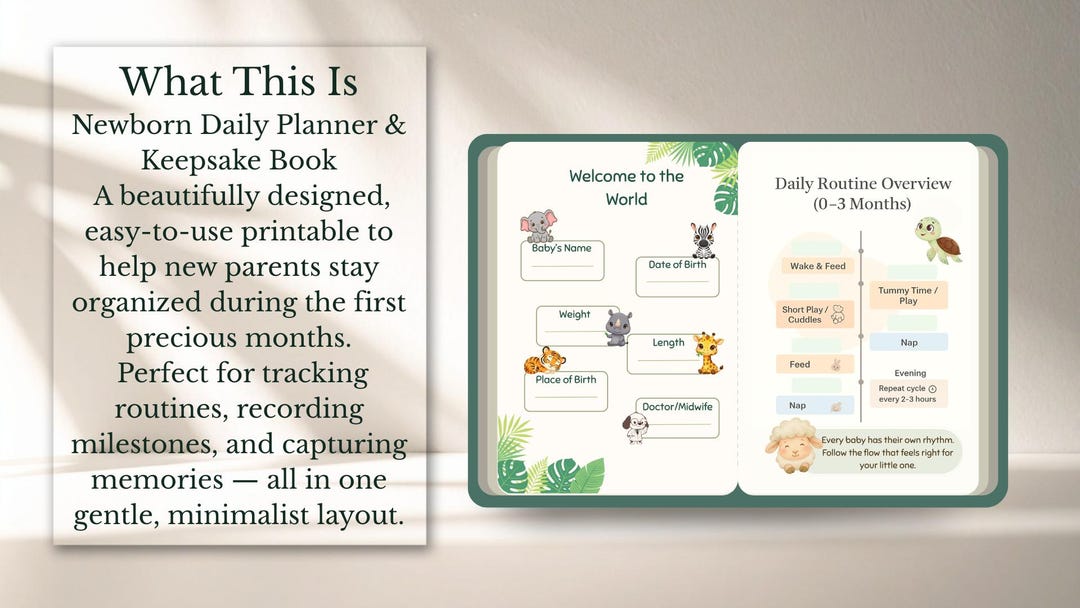 Hello My Little One – Newborn Printable Baby Journal Baby Routine ...