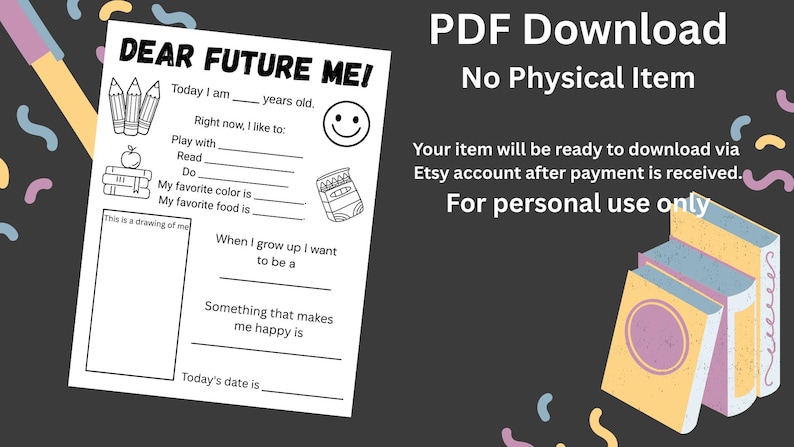 Dear Future Me Letter | Preschool Time Capsule Keepsake - Etsy