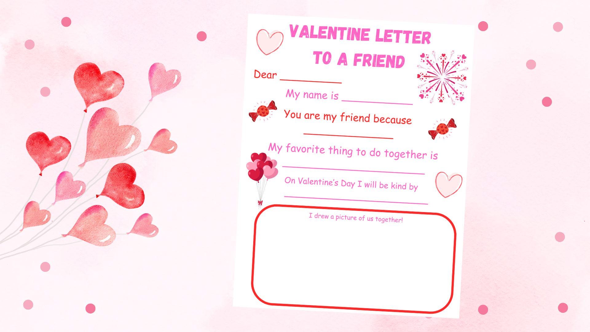 Valentine Letter Template for Preschoolers | Kids Writing Activity (PDF ...
