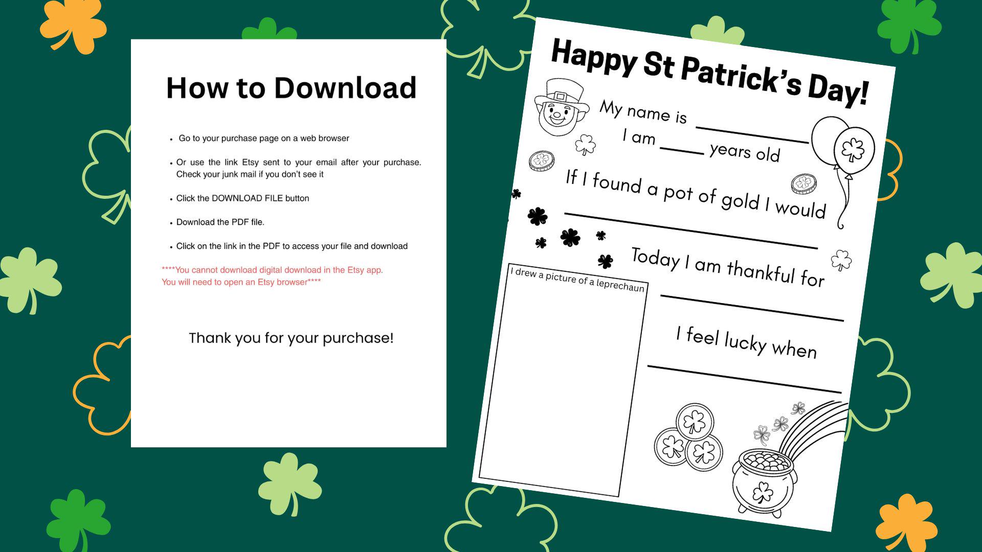 St Patrick's Day Letter Template | Preschool Leprechaun Activity (PDF ...