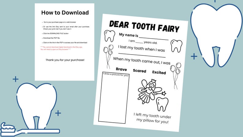 Dear Tooth Fairy Letter for Preschoolers | Lost Tooth Printable | Tooth ...