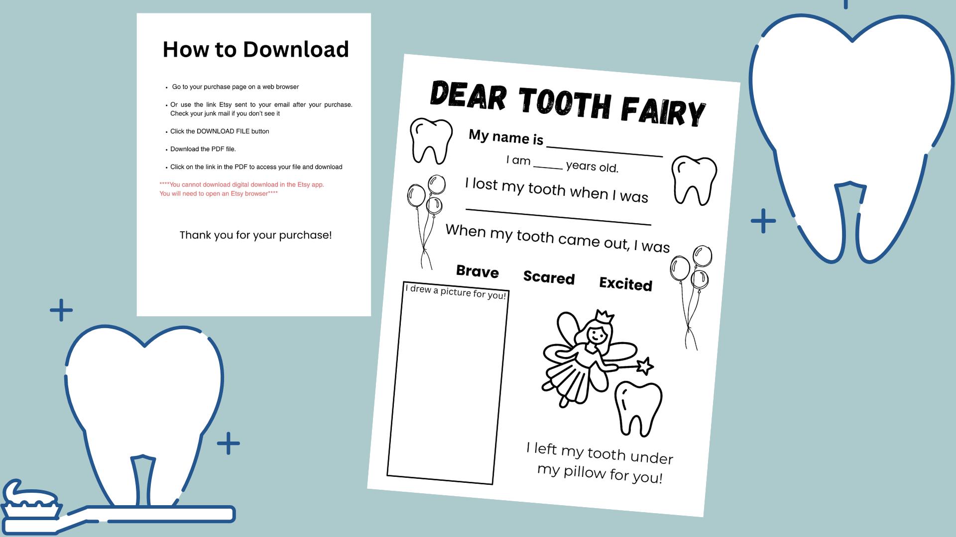 Dear Tooth Fairy Letter for Preschoolers | Lost Tooth Printable | Tooth ...