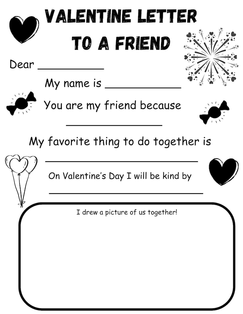 Valentine Letter Template for Preschoolers | Kids Writing Activity (PDF ...
