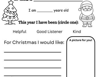 Dear Santa Letter Template for Preschoolers | Christmas Printable ...