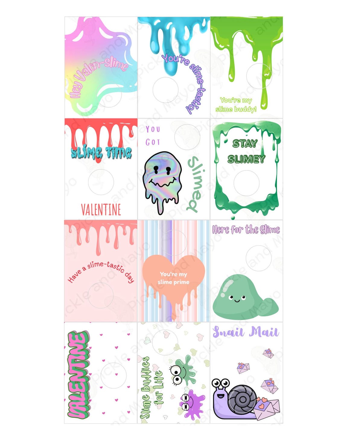 Slime Valentine Cards | Printable Slime Valentines for Kids | Non Candy ...