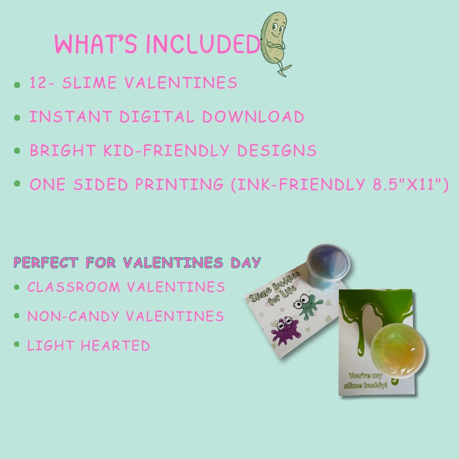 Slime Valentine Cards | Printable Slime Valentines for Kids | Non Candy ...