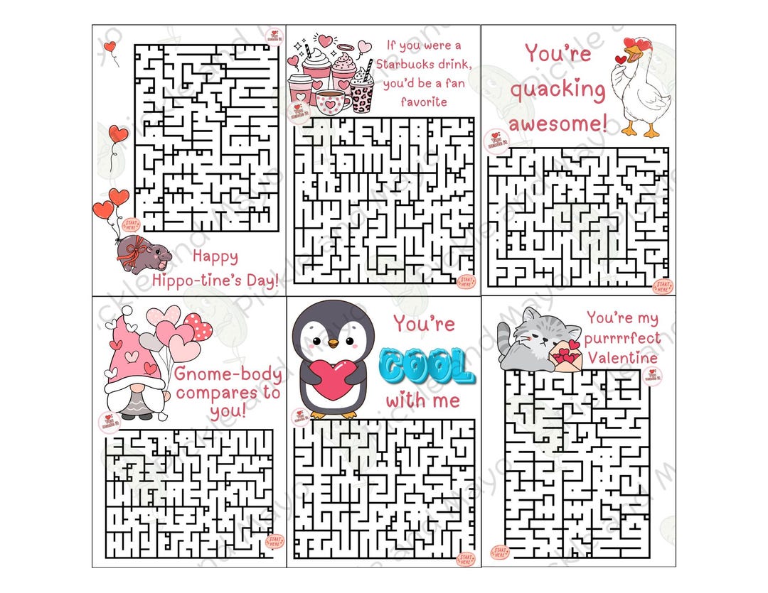 Printable Valentine's Day Cards for Kids | Mazes and Word Searches ...