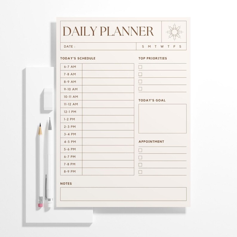 2026 Daily Planner, ADHD Friendly, Minimalist To-do List (PDF Template ...