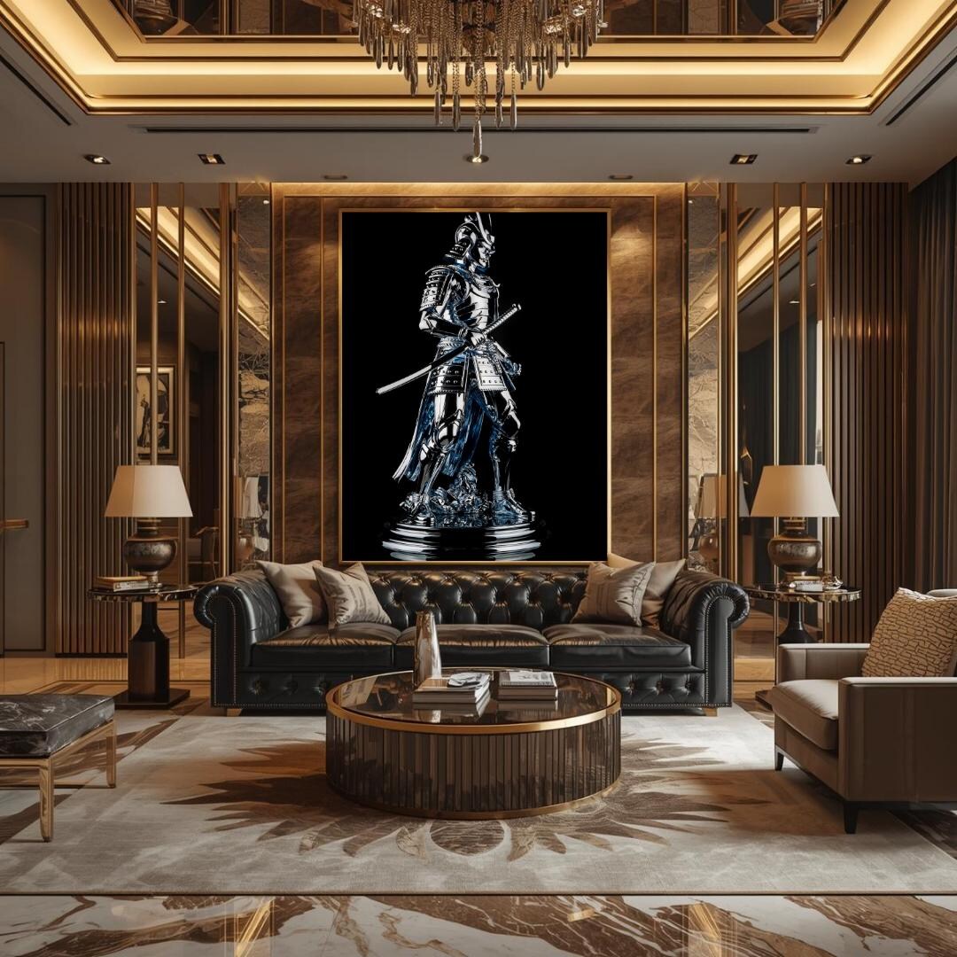 Chrome Samurai Futuristic Liquid Metal Warrior Luxury Fine Art Print ...