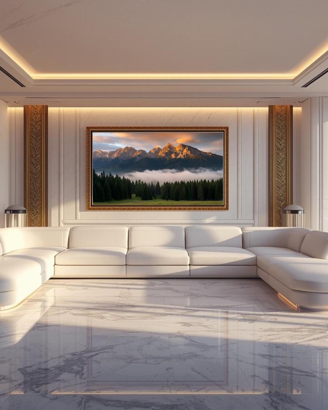 Golden Sunrise Over Majestic Mountains – Scenic Landscape Wall Art ...