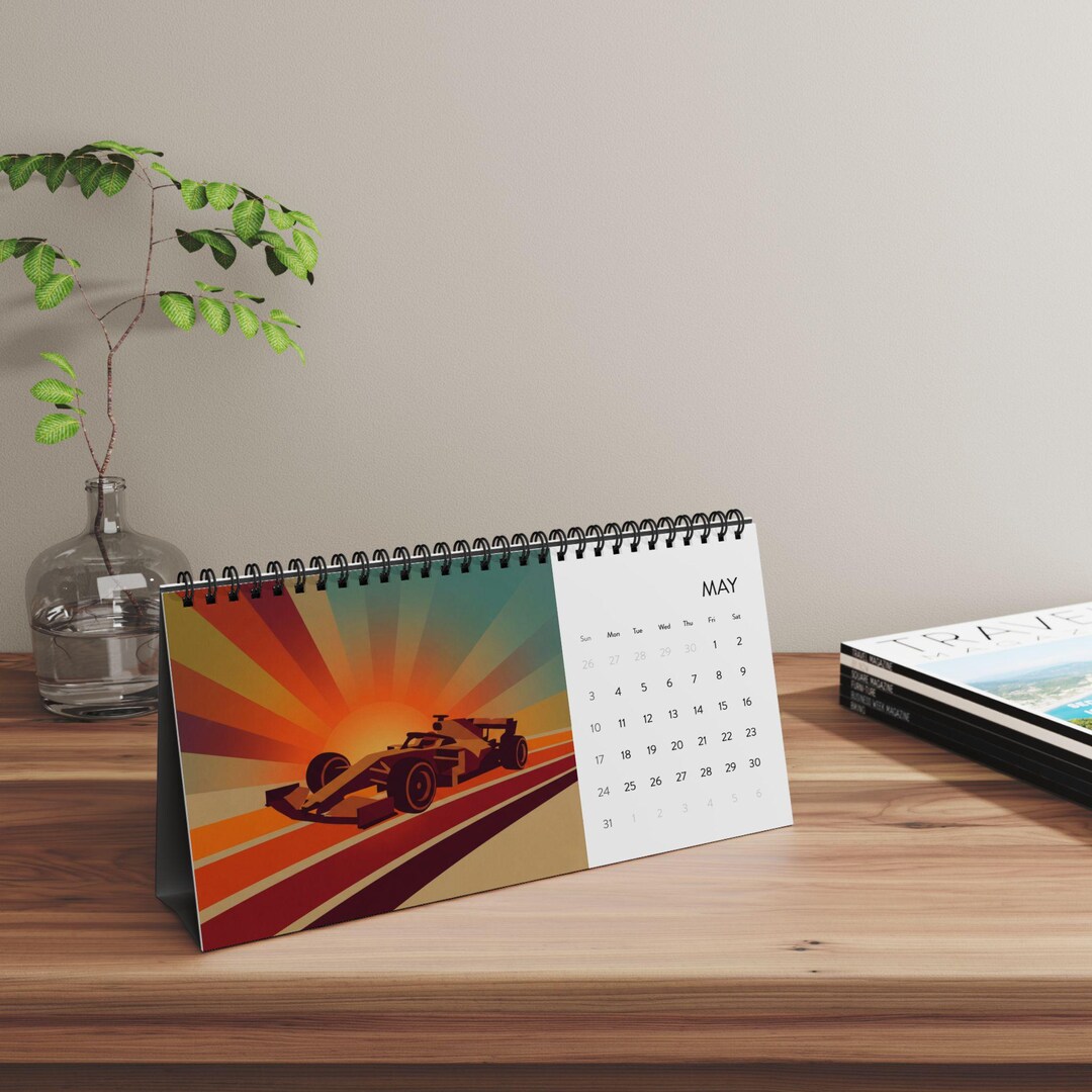 Retro F1 Desk Calendar 2026 | Vintage Racing Art | Motorsport Gift ...