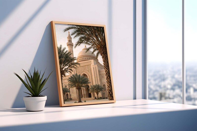 Al Fateh Grand Mosque Wall Art, Bahrain Travel Poster, Manama City ...