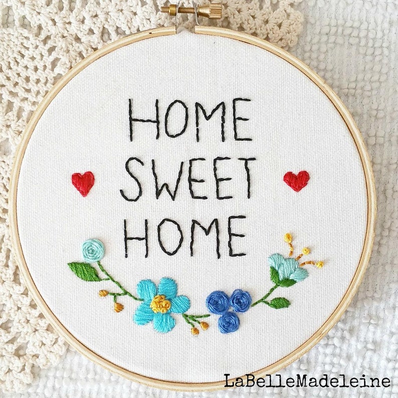 Home Sweet Home Embroidery Pattern, 6 Inch Hoop (PDF Pattern) - Etsy