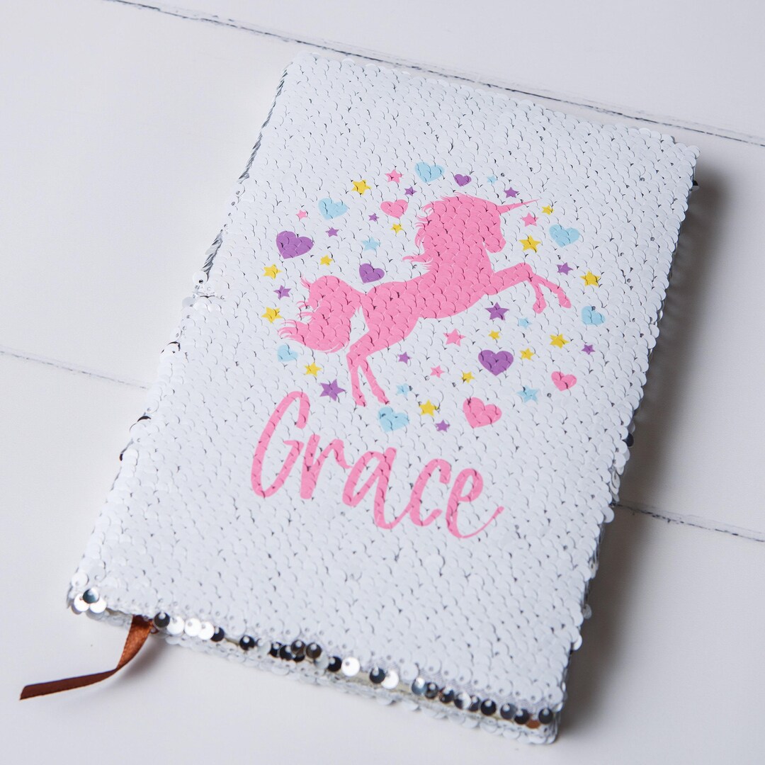 Custom Unicorn Sequin Notebook, Personalized Christmas Gift - Etsy